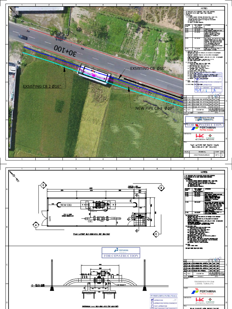 CB3-CTR-50-DG-006-A3 - Rev.0 - Plan Layout New Block Valve BLV-CB3-610 (KP 30+100) | PDF