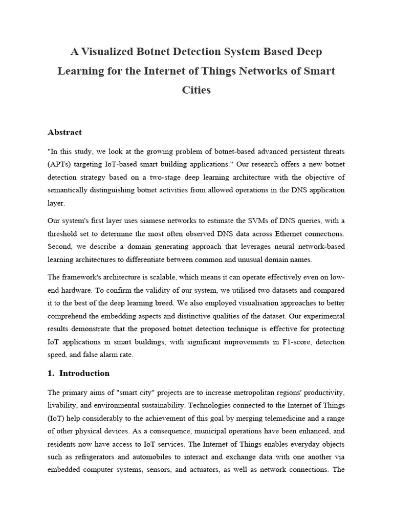 A Visualized Botnet Detection System Based Deep Learning for the ... A Visualized Botnet Detection System Based Deep Learning for the ...