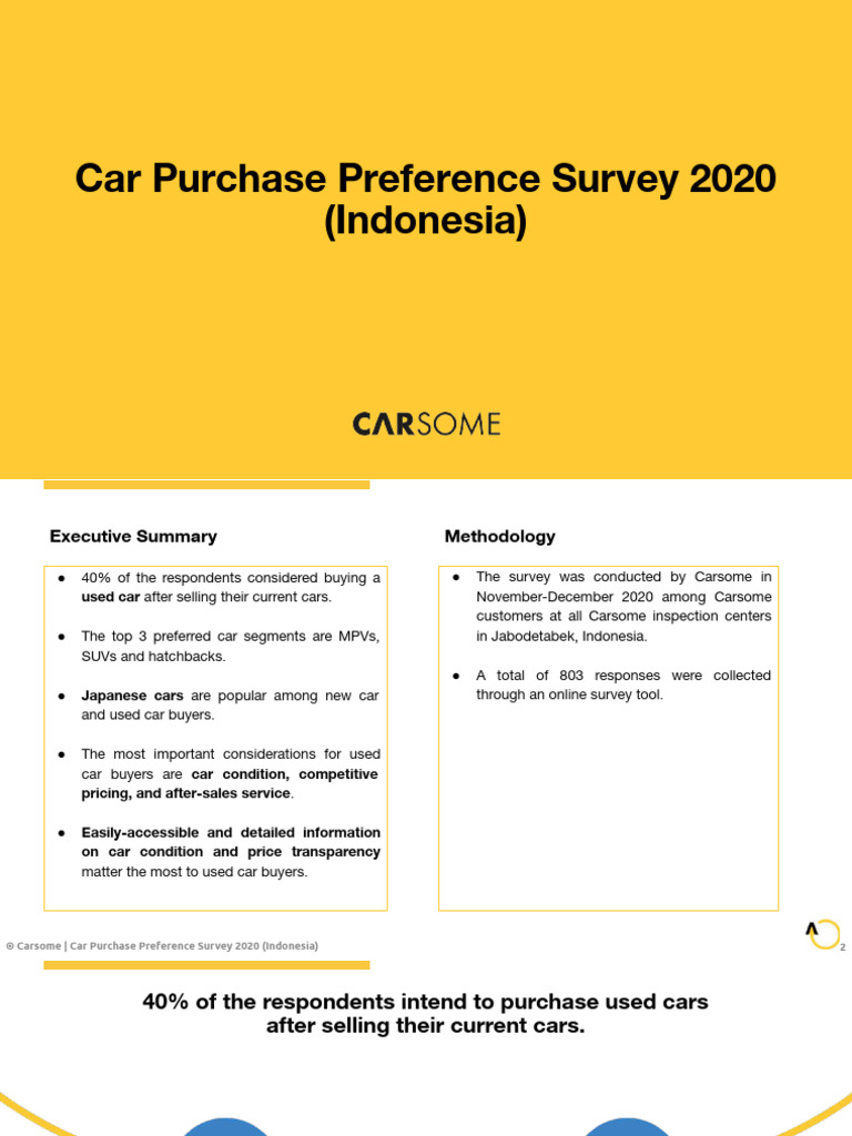 Car Purchase Preference Survey Report ID | PDF | Used Car | Car