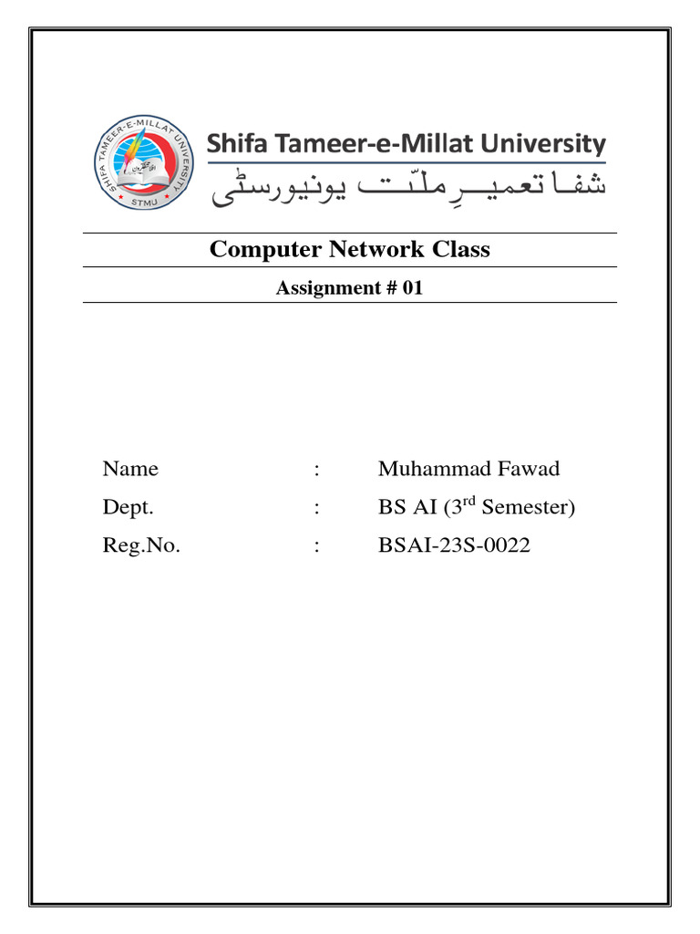 Muhammad Fawad | PDF | Computer Network | Internet Protocol Suite
