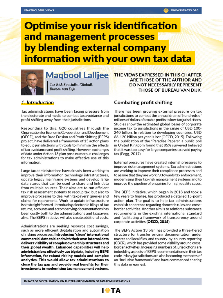 Optimize Your Tax Risk Identification and Management Using Data | PDF ...