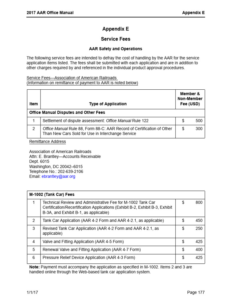 2017 AAR Office Manual - Appendix E | PDF | Locomotives | Audit