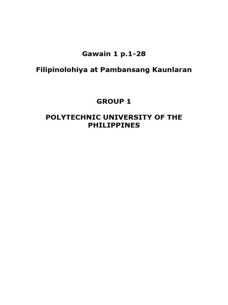 Filipinolohiya Gawain 1 Study Material | PDF