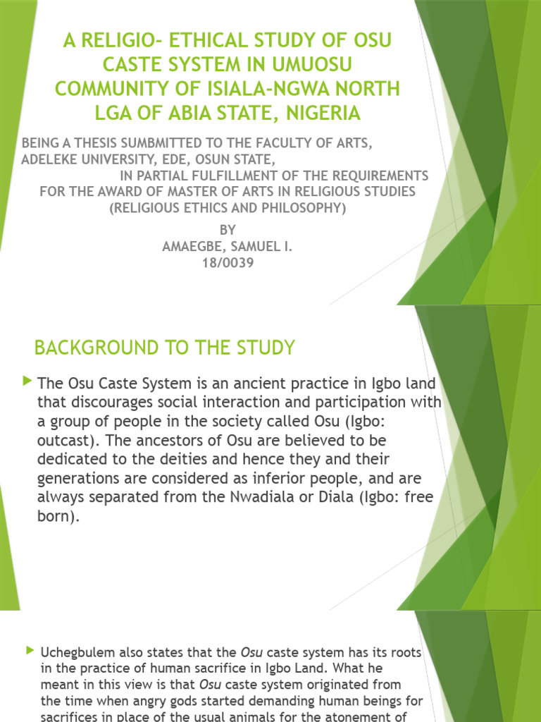 A Religio - Ethical Study of Osu Caste System | PDF | Qualitative ...