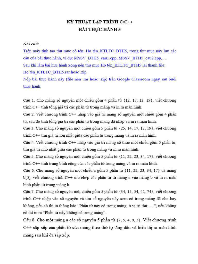 5.bai TH5 - Ky Thuat Lap Trinh C | PDF