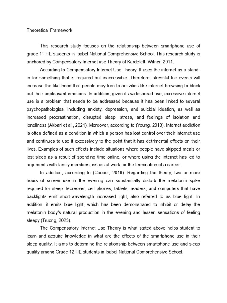 Theoretical Framework Squared | PDF | Sleep | Internet
