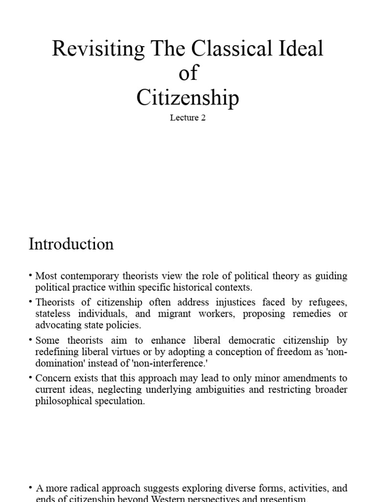 Classical Citizenship | PDF | Citizenship | Roman Republic