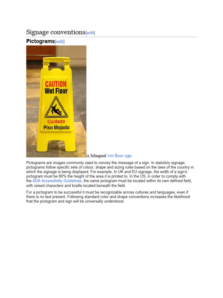Signage Conventions | PDF