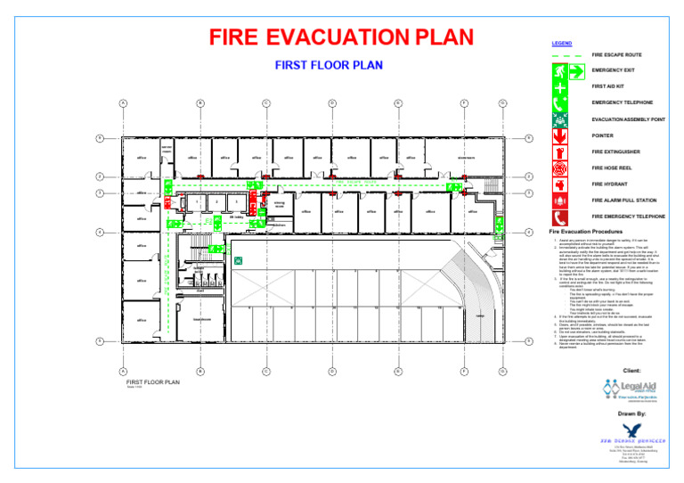 Legal Aid SA Fire Evacuation 1st Floor Plan | PDF | Emergency ...