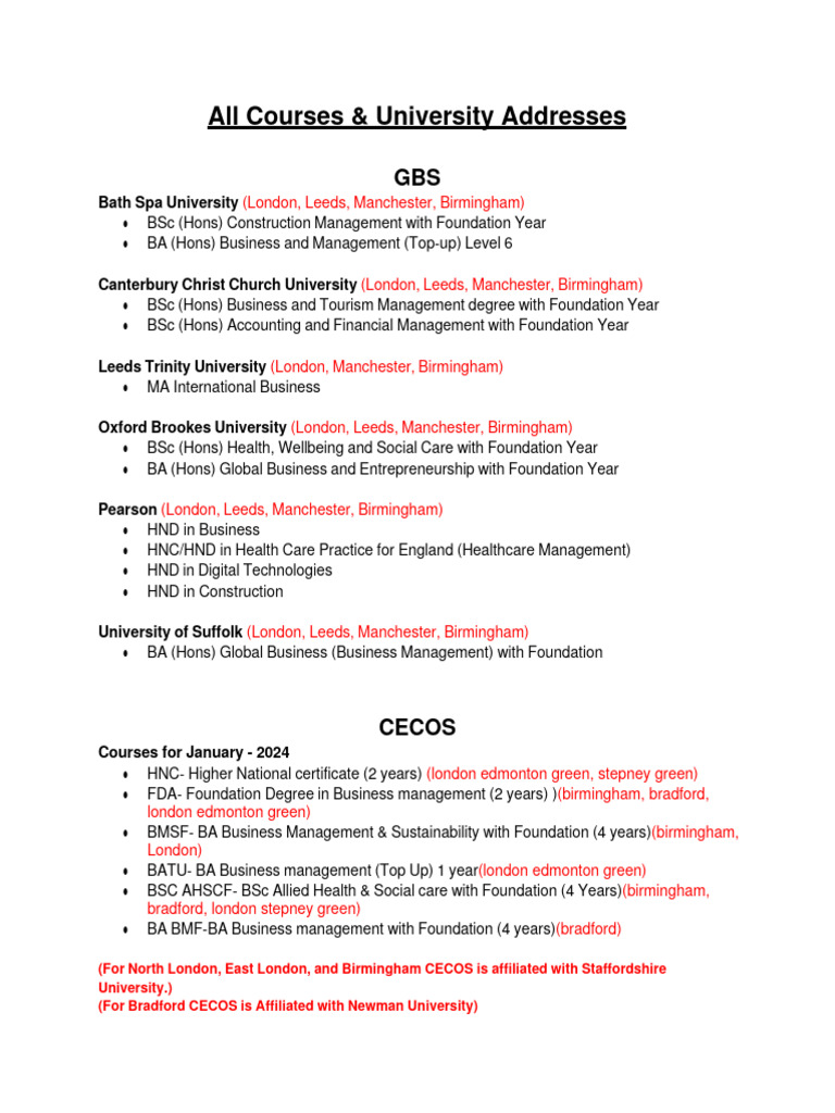 University Foundation Year Courses | PDF | Titles | Qualifications