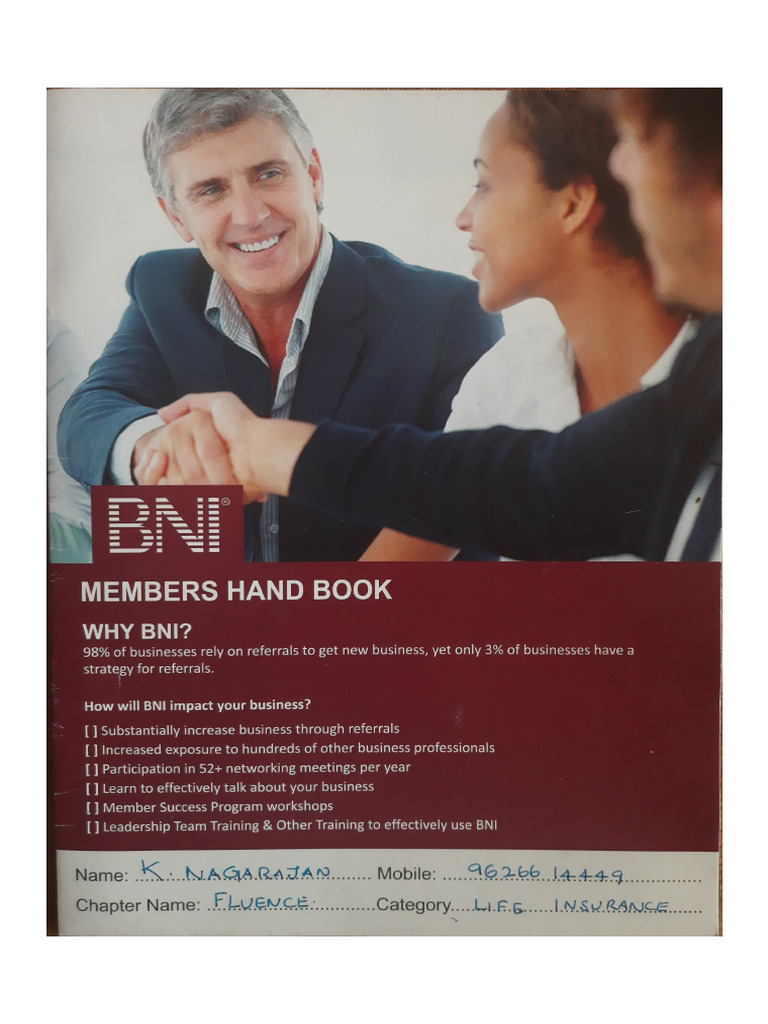 BNI Member's Hand Book | PDF