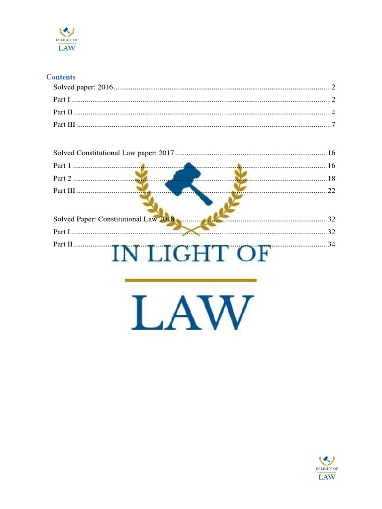 Solved Constitutional Law Papers | PDF | Pardon | Precedent