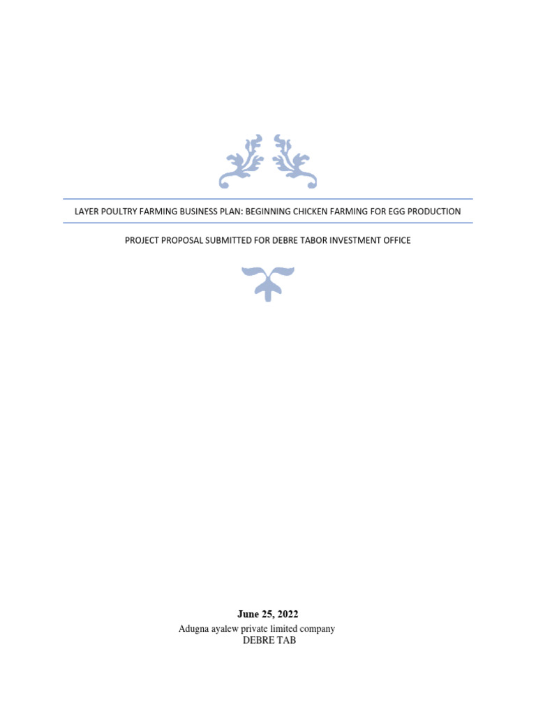 Layer Poultry Farming Business Plan | PDF | Chicken | Poultry