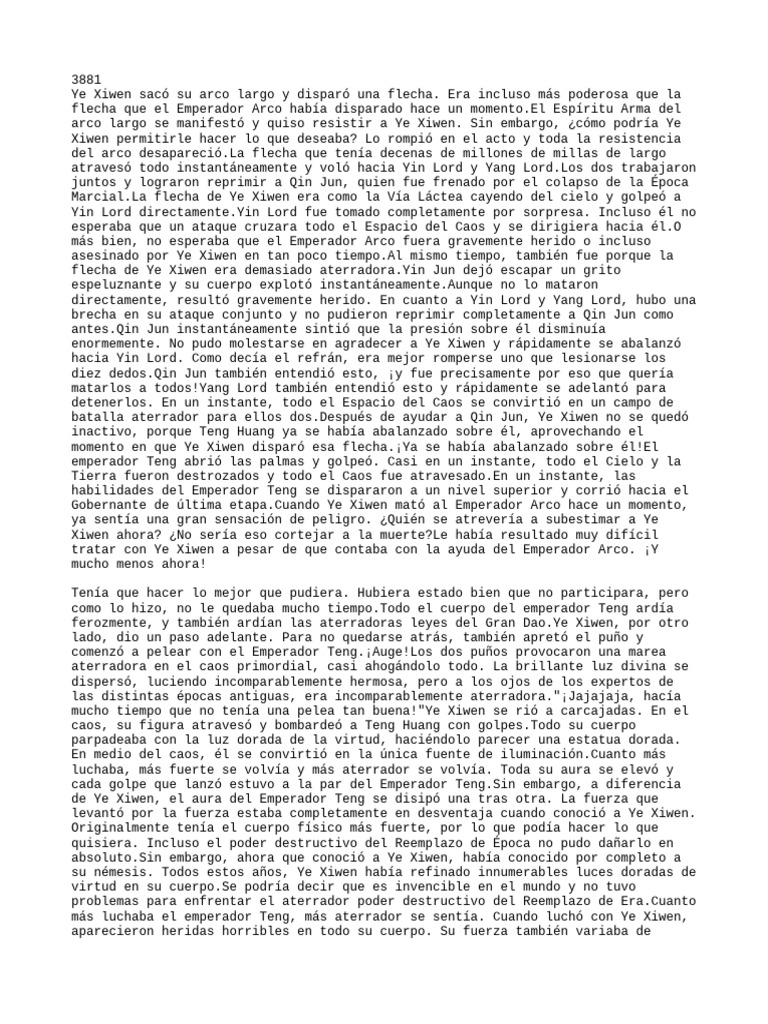 Batalla Épica entre Ye Xiwen y Emperador Teng | PDF