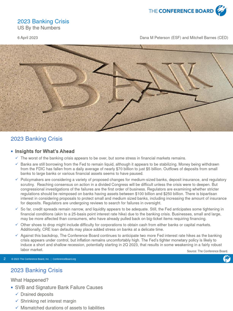 TCB 2023 Banking Crisis US by The Numbers | PDF | Federal Reserve | Banks