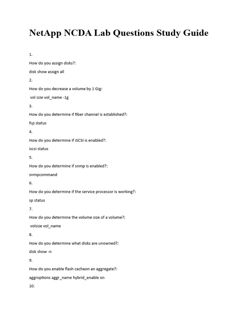 NetApp NCDA Command Guide | PDF | Telecommunications | Computing