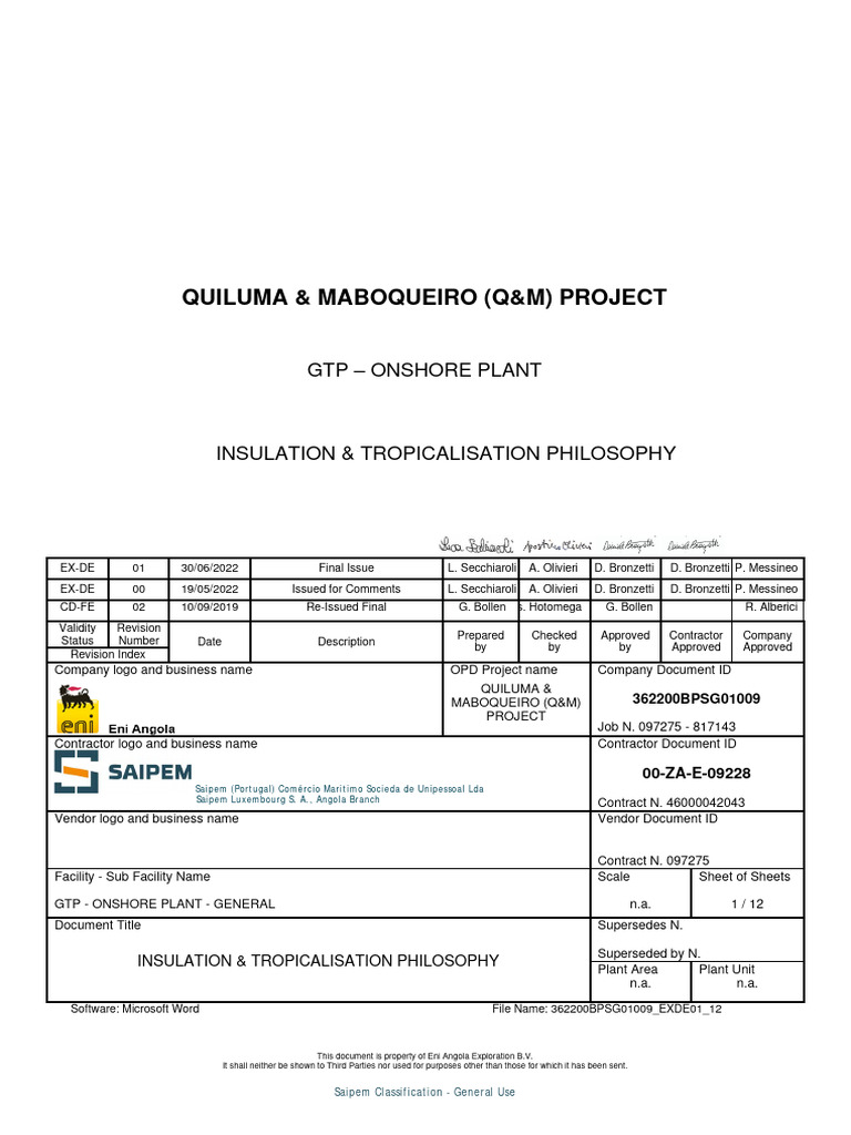 362200BPSG01009 - Exde01 - 12 Insulation & Tropicalisation Philosophy ...