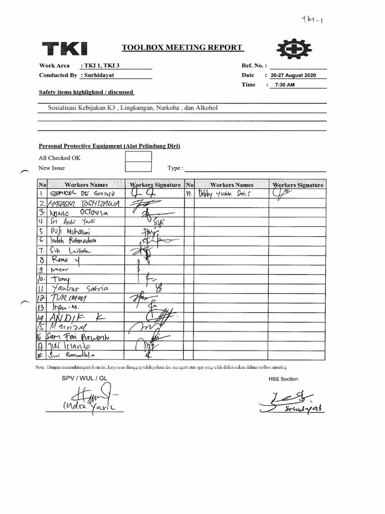 1.2 Sosialisasi Kebijakan K3LL | PDF