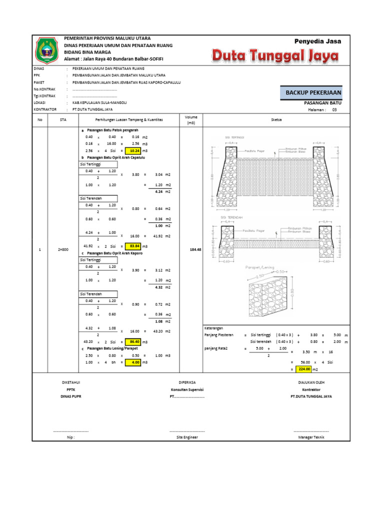 Pas Batu Oprit Jembatan Way Batia | PDF