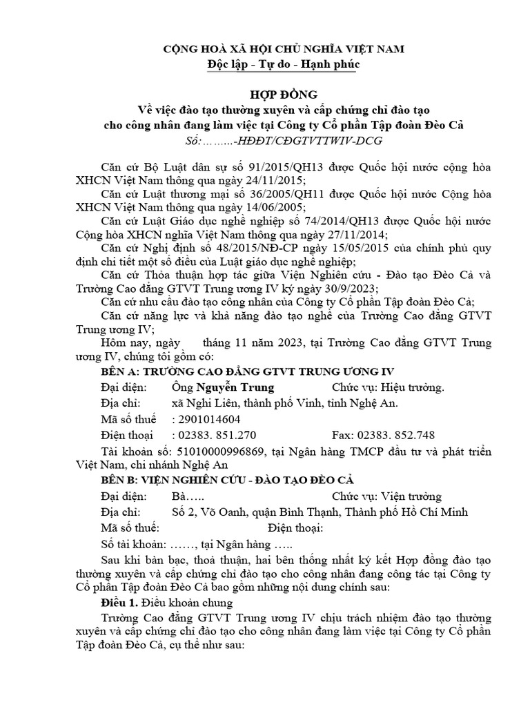 HĐ Đào T o Thư NG Xuyên TW4-DCG | PDF