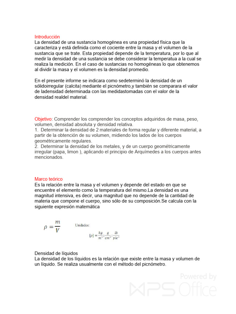 Determinación de Densidad de Sólidos y Líquidos | PDF