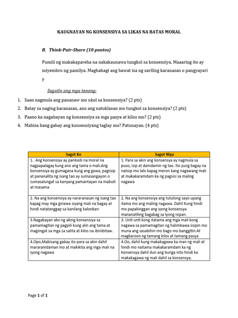 Gawain B Think Pair Share | PDF