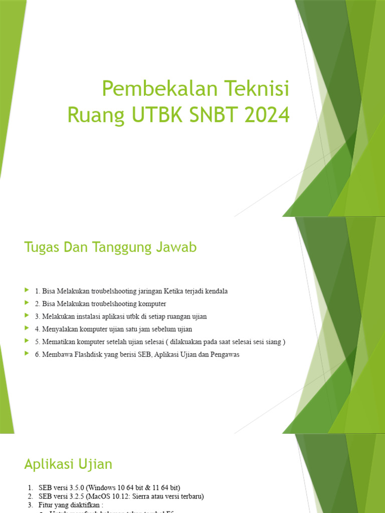 Pembekalan Teknisi Ruang UTBK SNBT 2024 | PDF | Griya & Taman | Komputer