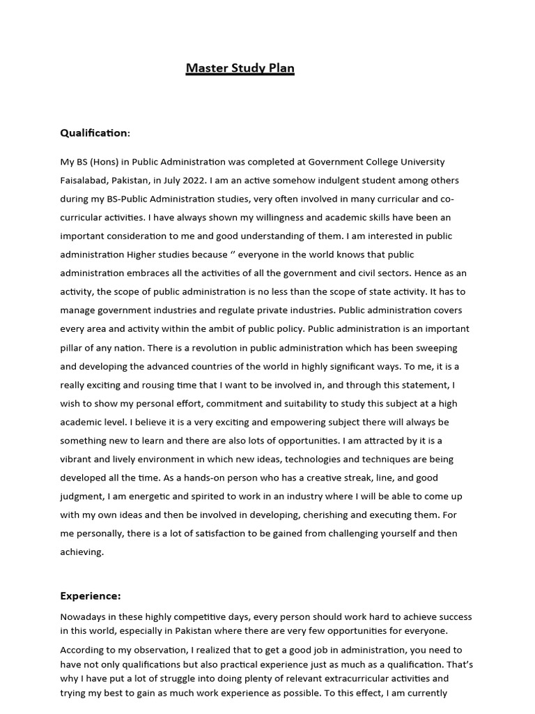 Study_Plan[1] - Copy | PDF | Governance | Qualitative Research