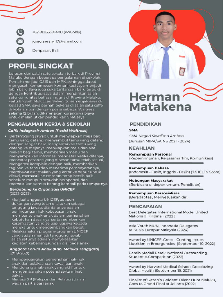 Herman Makena (CV Lamaran Kerja) Bali | PDF