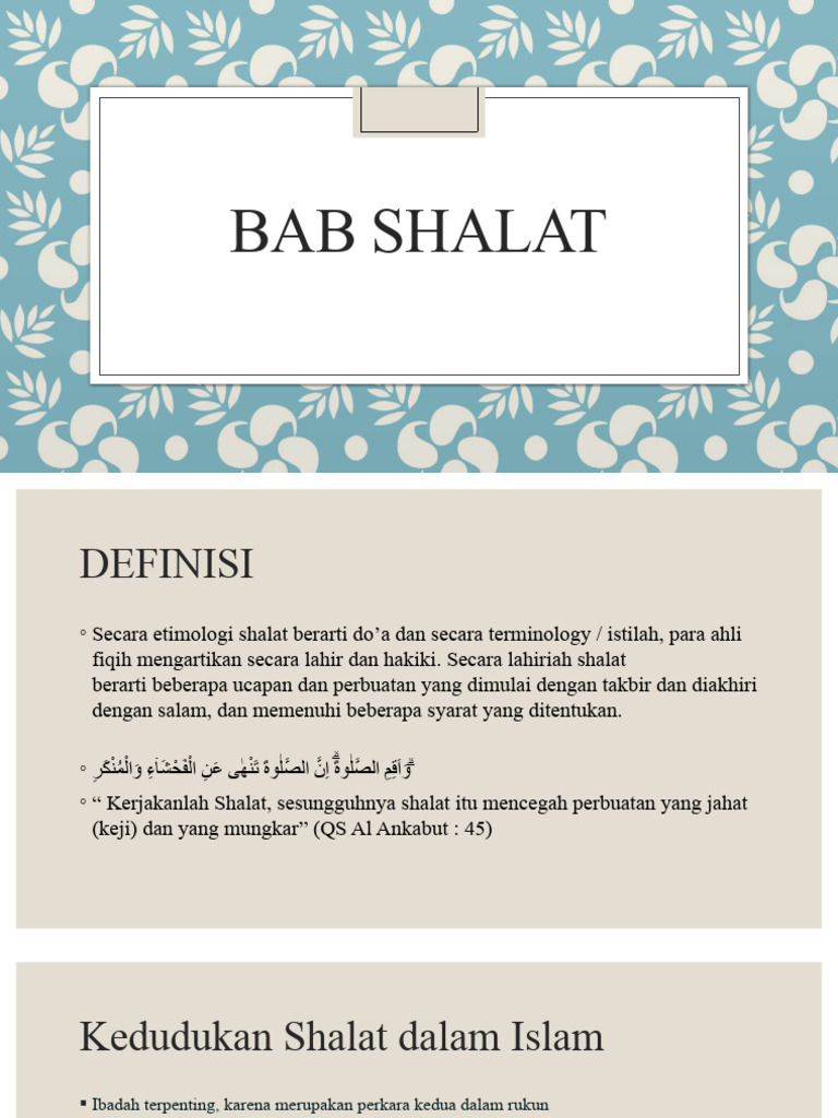 Bab Shalat | PDF | Pengembangan Diri | Agama & Spiritualitas