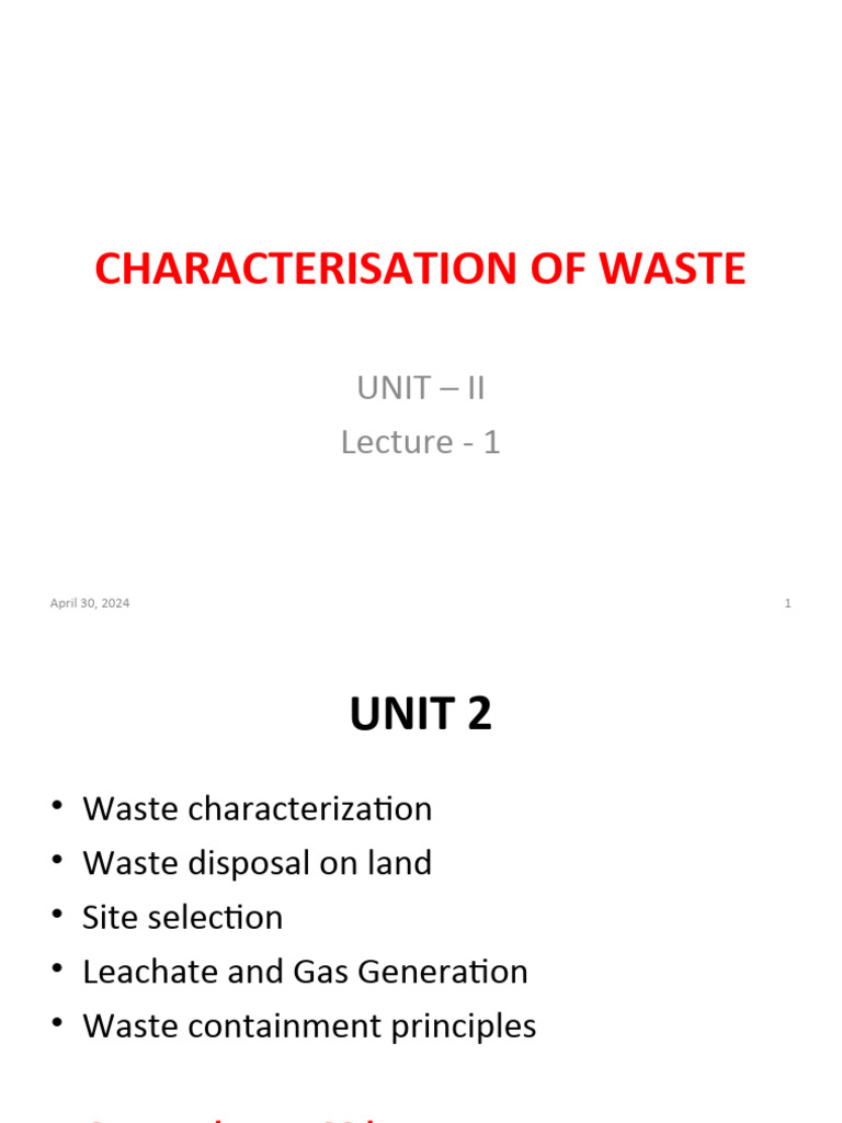 Characterisation of Waste | PDF