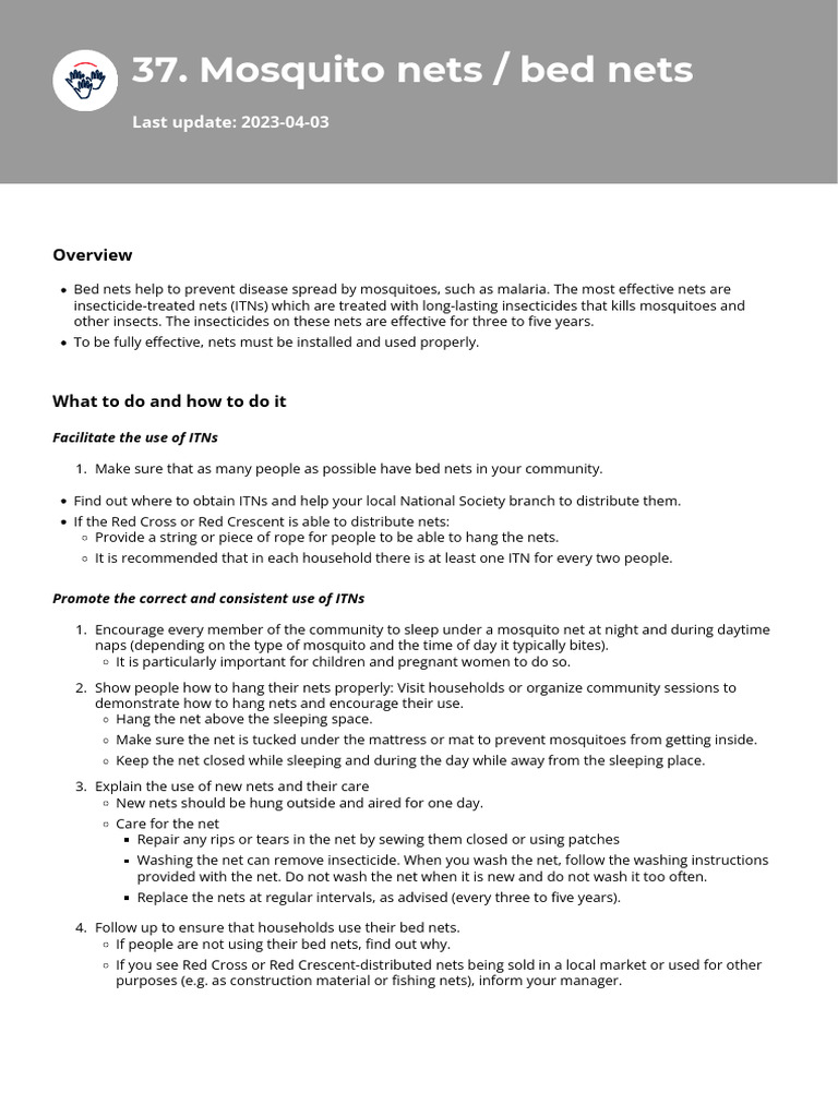37. Mosquito nets _ bed nets | PDF | Mosquito Net | Insects And Humans