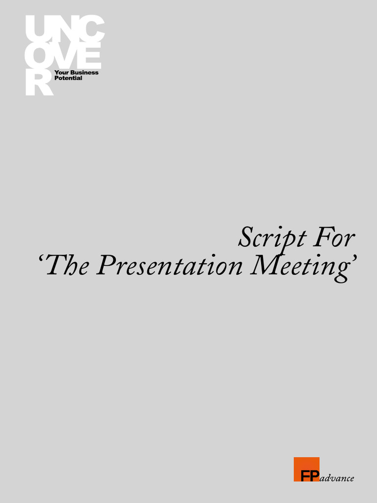 Script for the Presentation Meeting | PDF