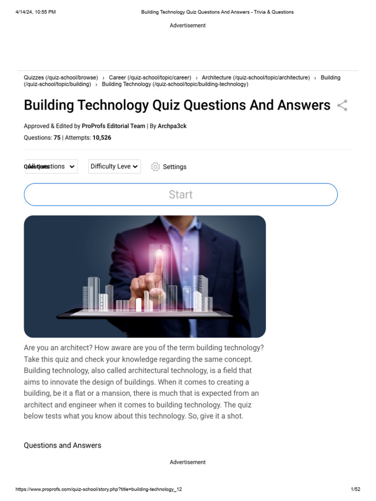 Building Technology Quiz Questions and Answers - Trivia & Questions ...
