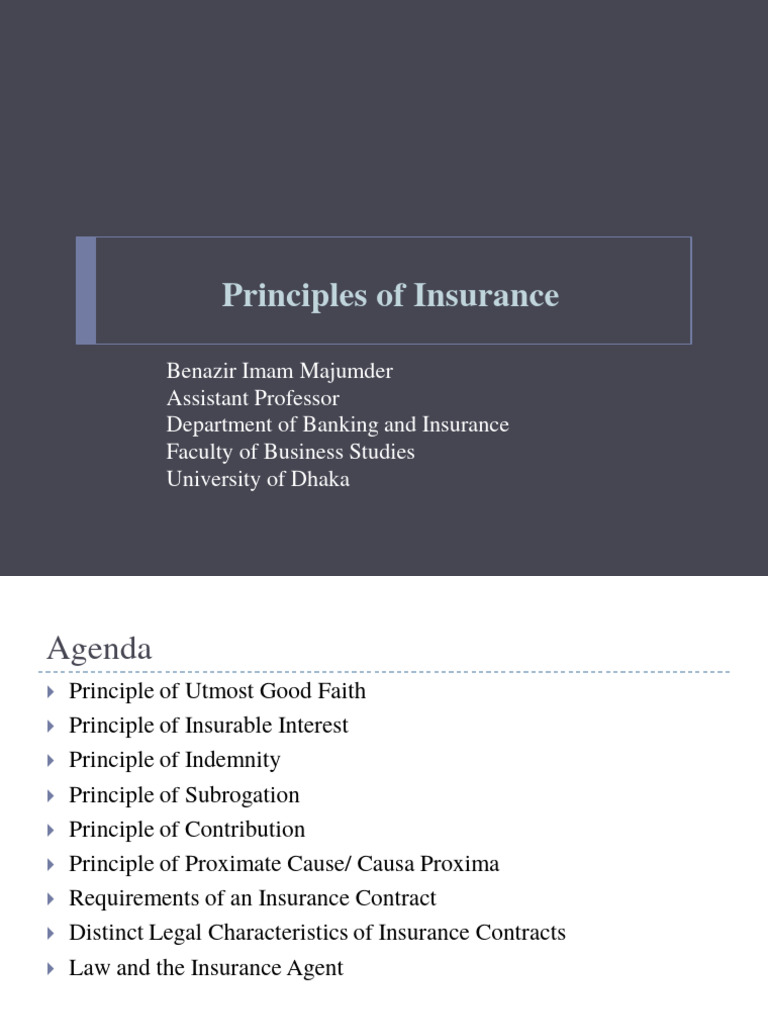 Lecture-2 Principles of Insurance | Download Free PDF | Insurance ...