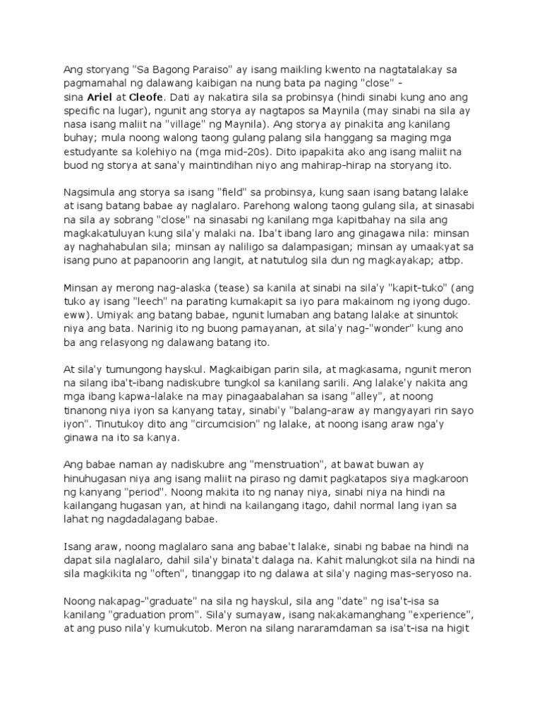 Ang Storyang Bango Paraiso | PDF