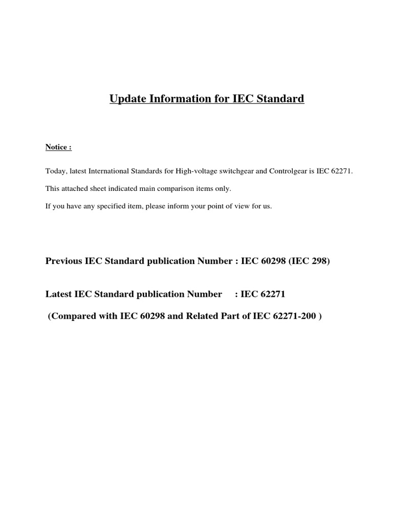 02 - Update Information For IEC StandardNotice | Download Free PDF ...