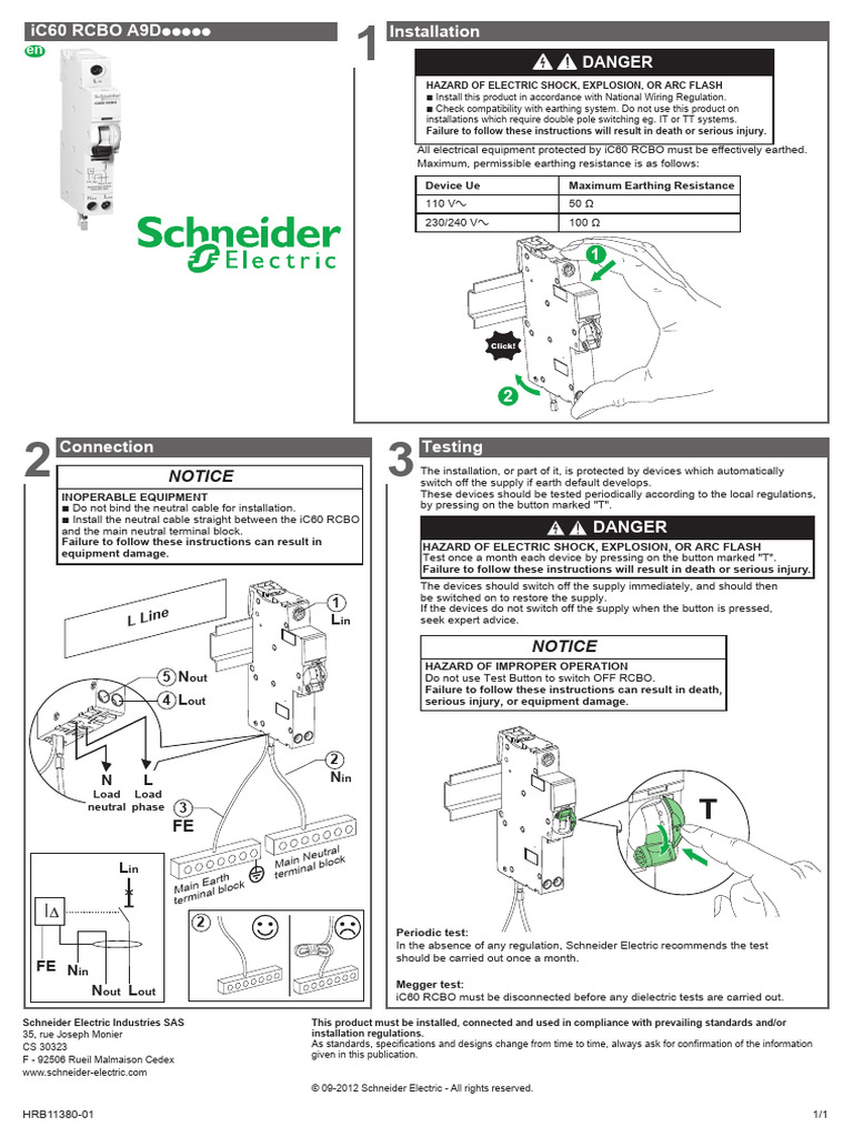 Ic60 RCBO | PDF | Power Engineering | Equipment