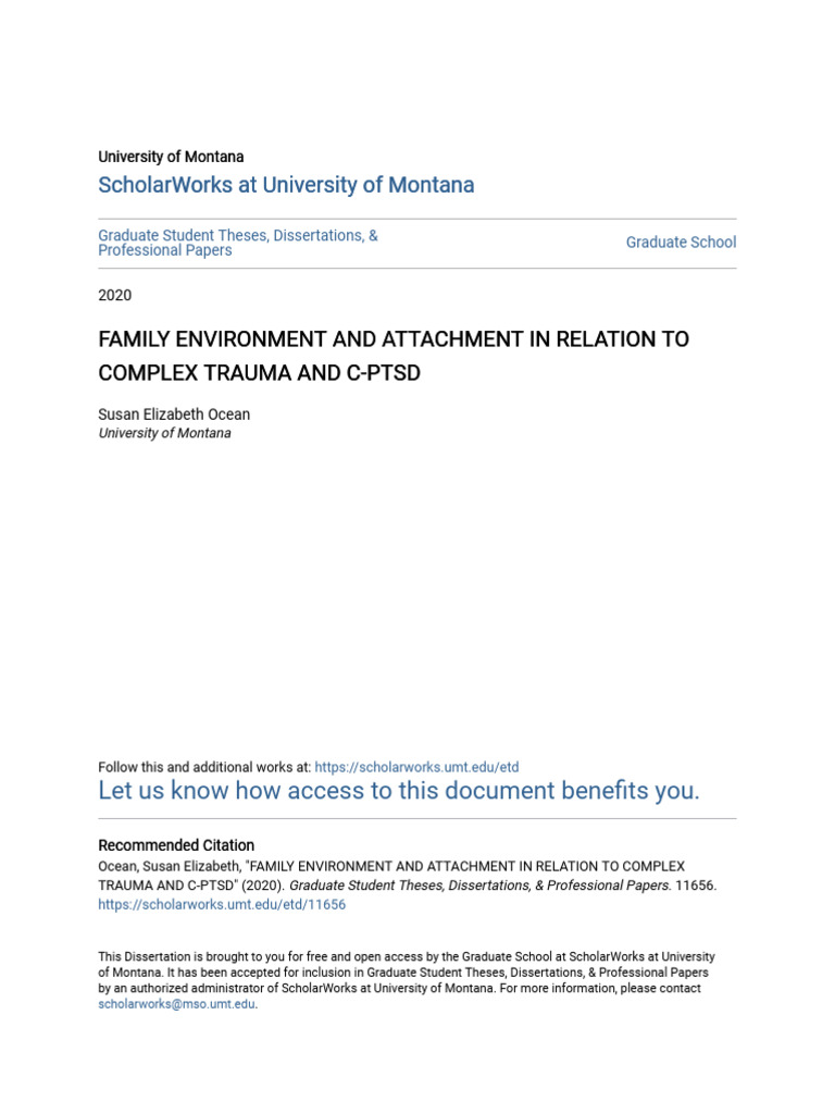 Family Environment and Attachment in Relation To Complex Trauma A | PDF | Complex Post Traumatic ...