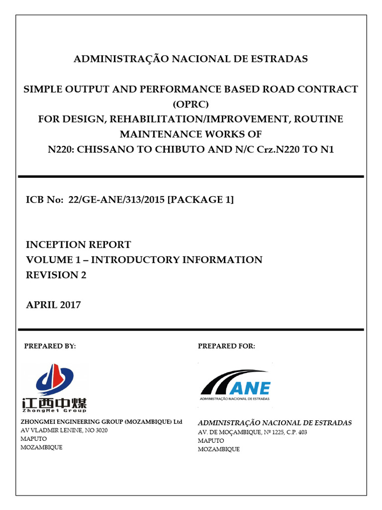 Inception Report Rev 2 Volume 1 - Intro | PDF | Quality Assurance | Safety