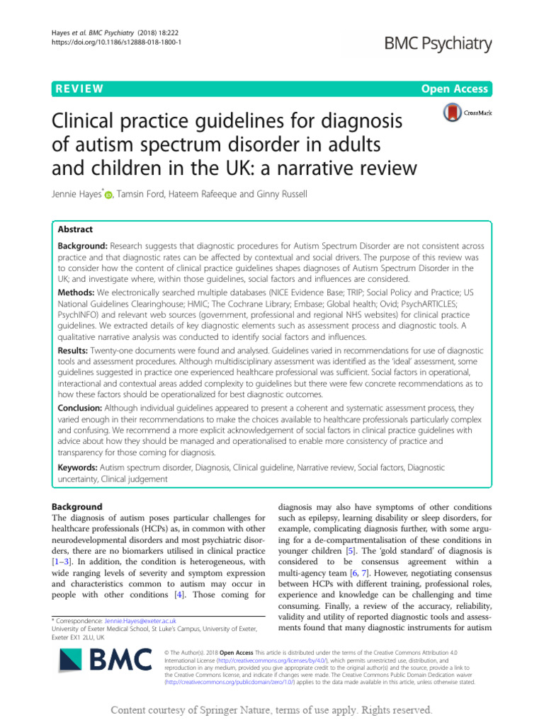 Clinical_practice_guidelines_for_diagnosis_of_auti | PDF | Diagnostic ...