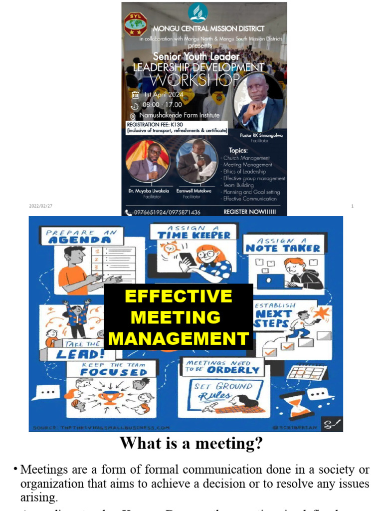 Effective Meeting Management Pdf Communication