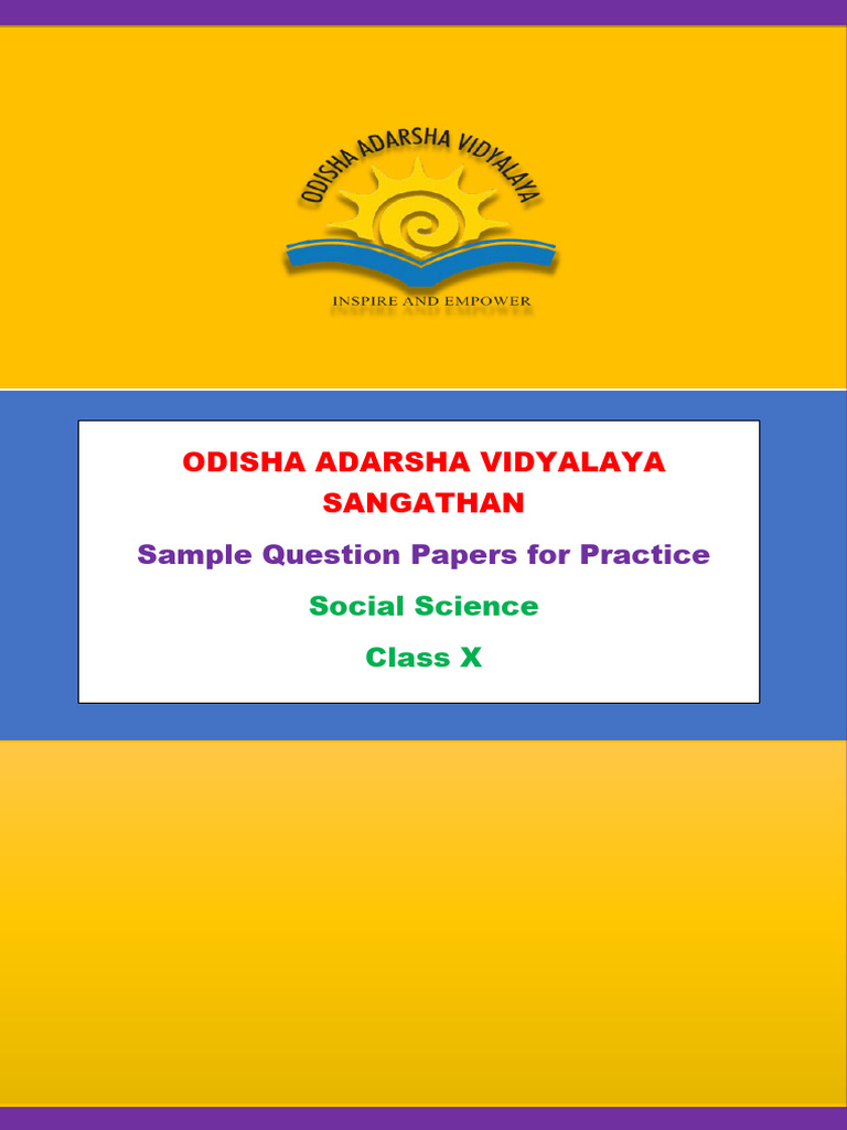 X Social Science Sample Question Paper - Final | PDF | Dalit