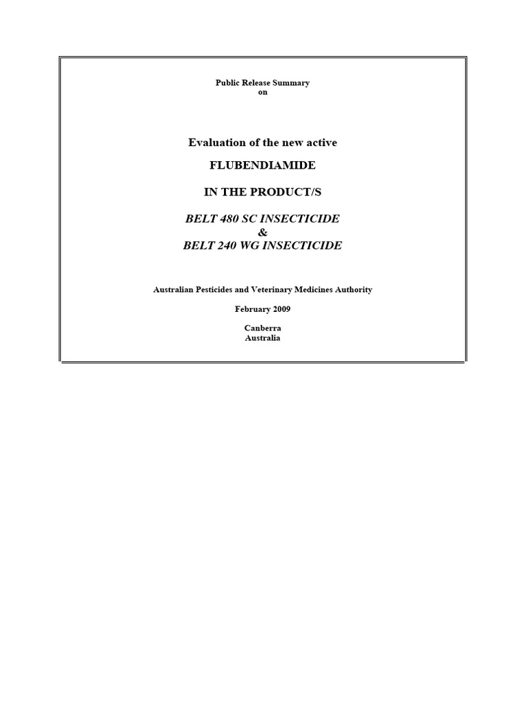 Belt Flubendiamide 05 | PDF | Pesticide | Toxicity