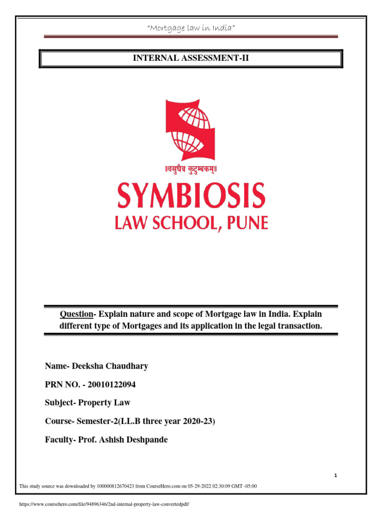 2nd Internal Property Law PDF | PDF | Mortgage Law | Mortgages