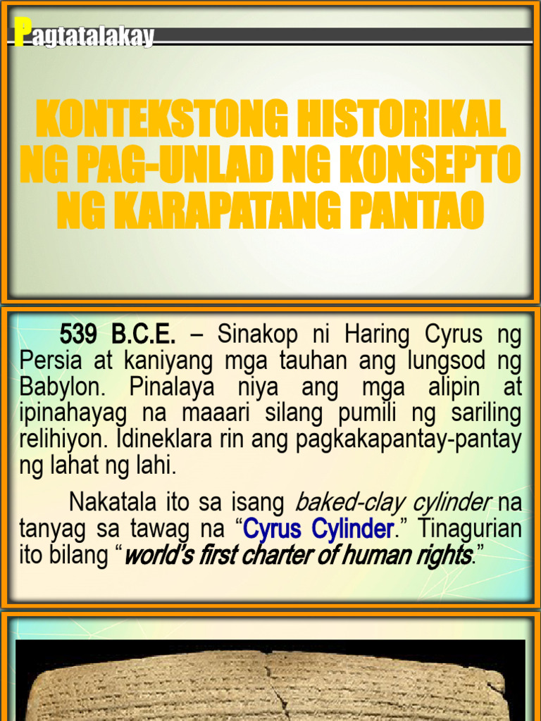 Lesson 29 Kontekstong Historikal NG Pag Unlad NG Konsepto NG Karapatang Pantao | PDF