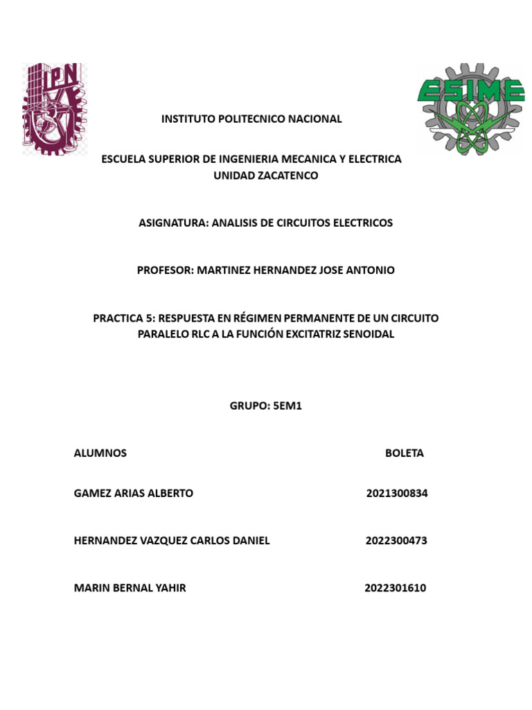 Practica 3 | PDF | Red eléctrica | Inductor