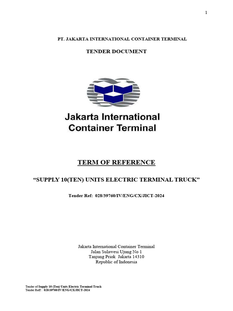 Tender Doc - 39760 SUPPLY 10 (TEN) UNITS ELECTRIC TERMINAL TRUCK | PDF | Legal Liability | Damages