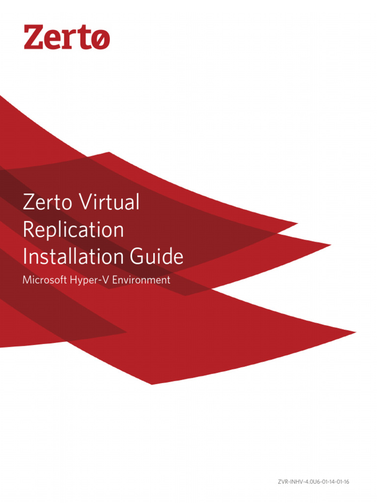 Zerto Virtual Replication Installation Guide For Hyper-V | PDF | Public ...