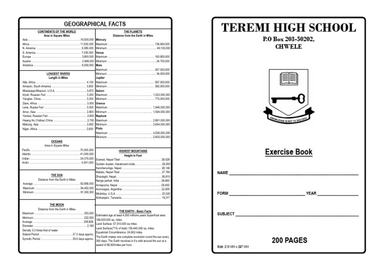 Teremi High School Cover A4 | PDF | Planets Of The Solar System ...